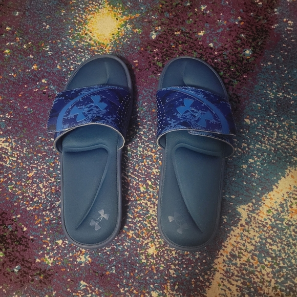 Under Armour | Shoes | Blue Under Armor Flip Flops | Poshmark